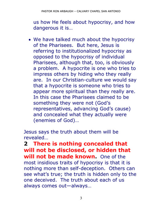 Calvary Chapel of San Antonio - luke12 - Page 1