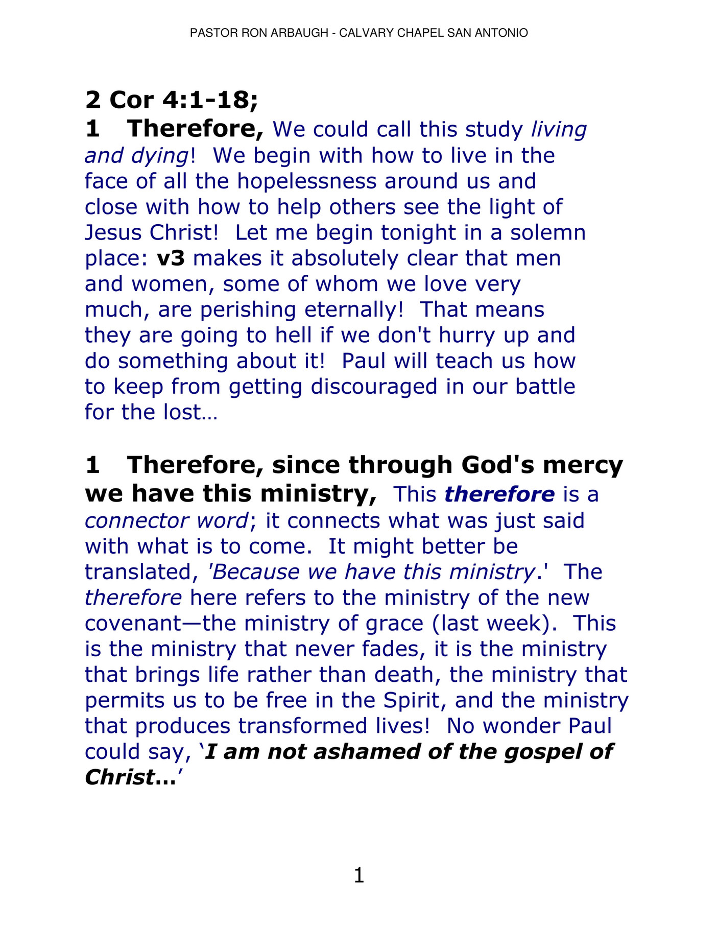 Calvary Chapel Of San Antonio 2cor4 Page 6 Created With Publitas