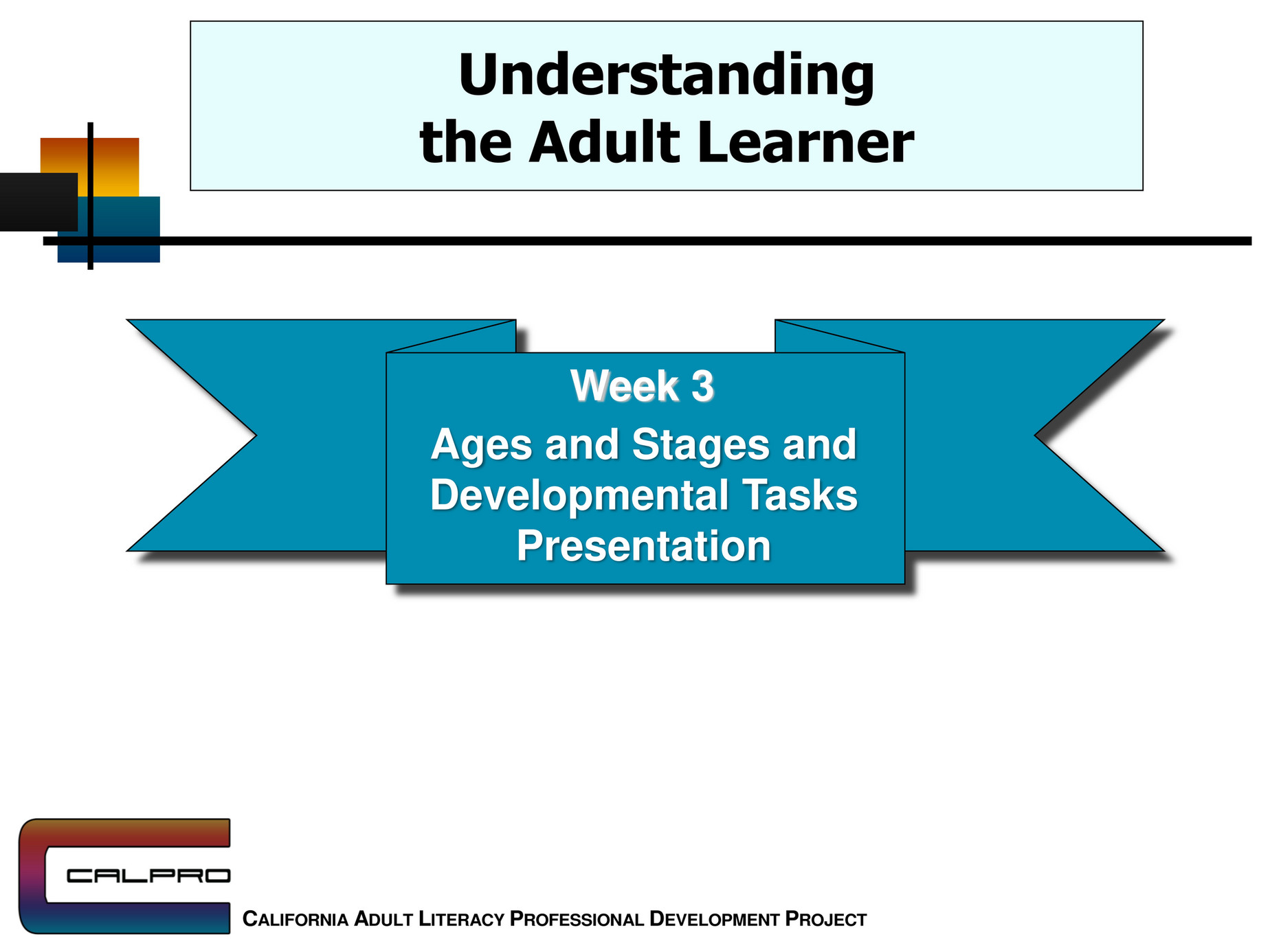CALPRO Online Courses - Understanding the Adult Learner Week 3 ...