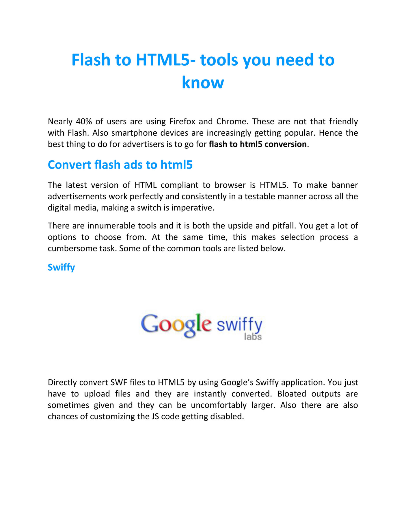 MAP Systems - Flash to HTML5-tools you need to know - Page 1 - Created with Publitas.com