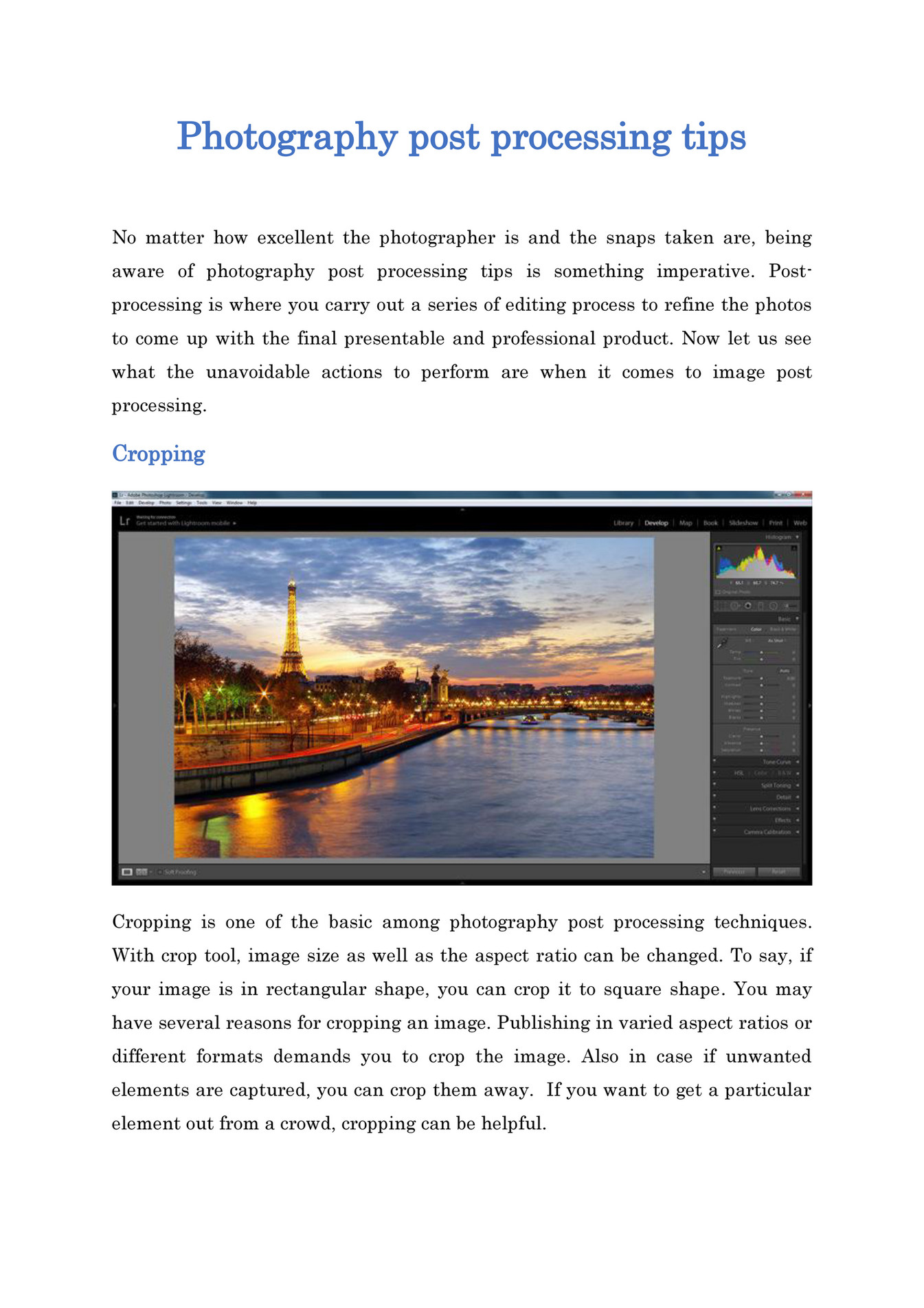 MAP Systems - Photography post processing tips - Page 1 - Created with ...