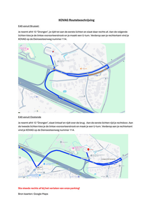 ipsa - KOVAG Routebeschrijving - Pagina 1