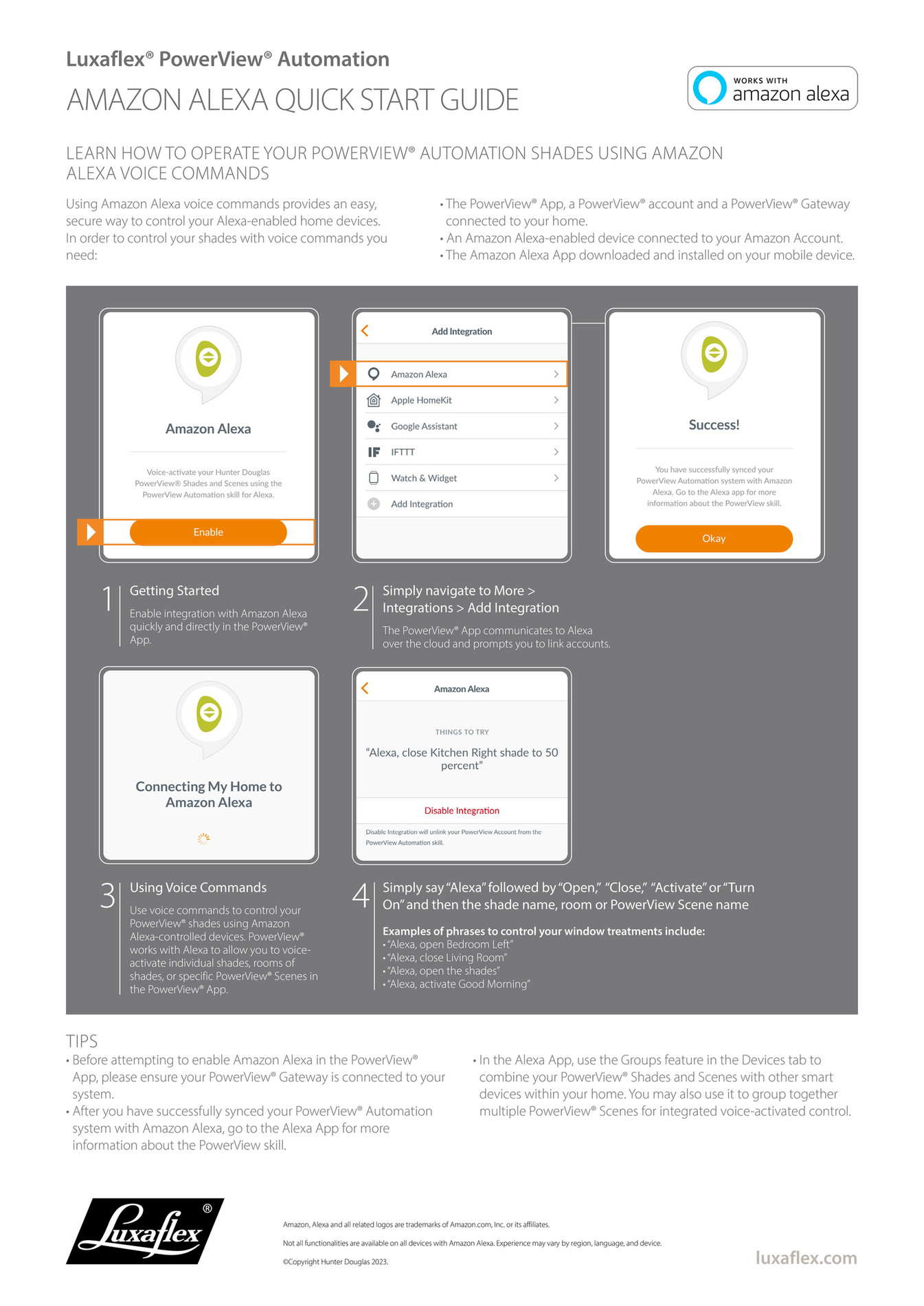 Luxaflex UK - Luxaflex PowerView Automation - Amazon Alexa Quick Start ...