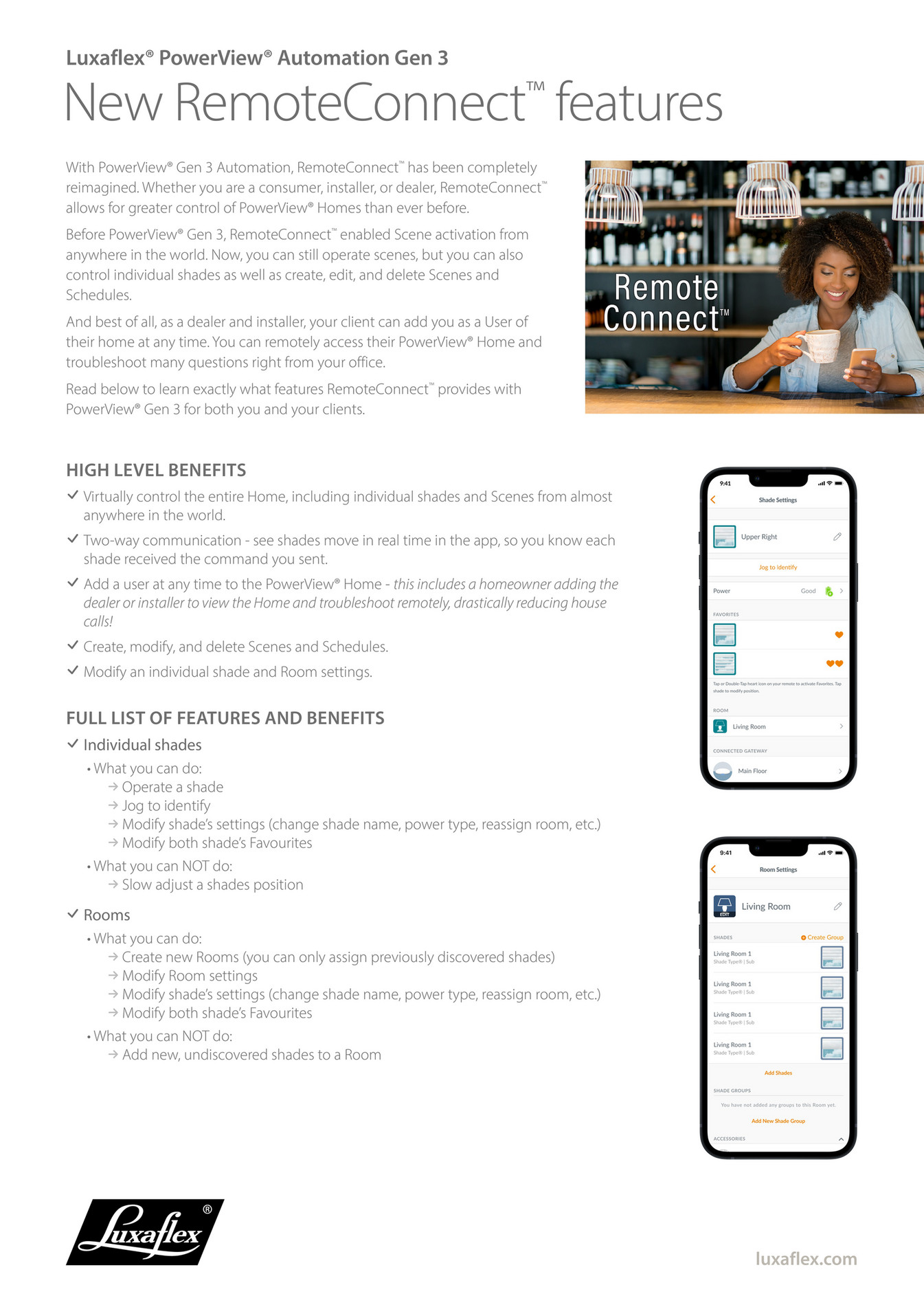 Luxaflex UK - Luxaflex PowerView Automation - RemoteConnect Features - Page 1