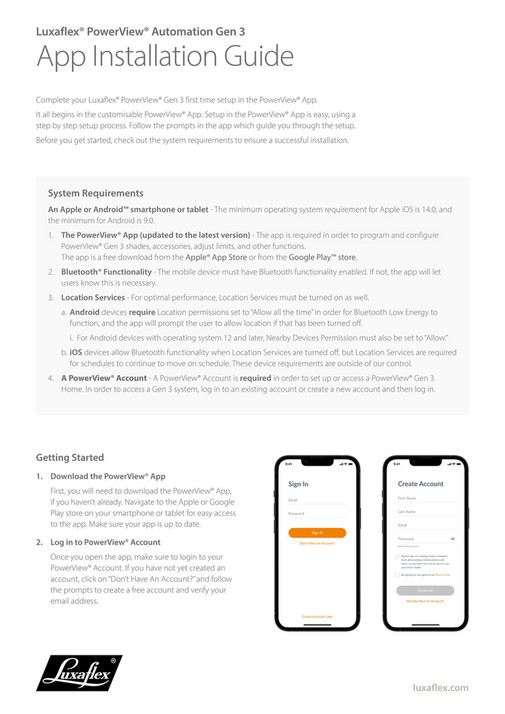Luxaflex UK - Luxaflex PowerView Automation - Installation Guide - Page 1