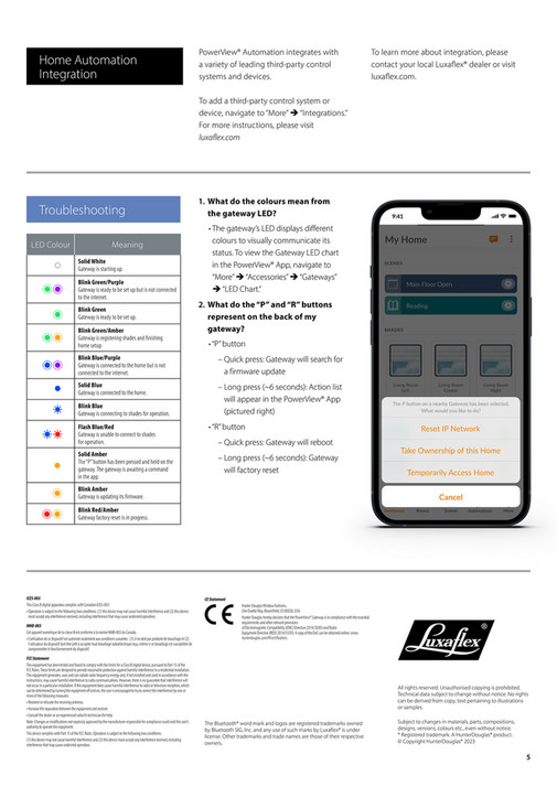 Luxaflex UK - Luxaflex PowerView Automation - Gateway Guide - Page 5