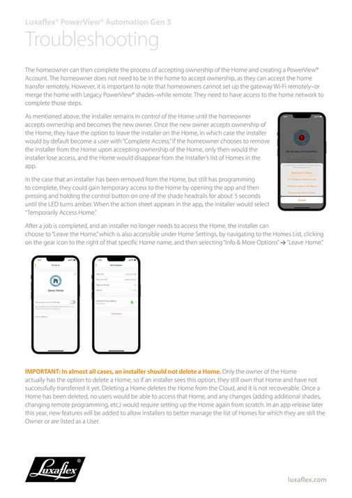 Luxaflex UK - Luxaflex PowerView Automation - Troubleshooting - Page 7