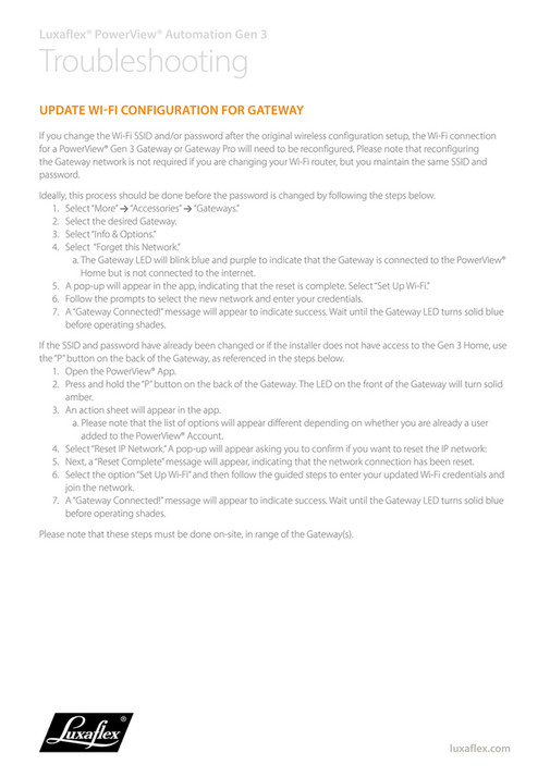 Luxaflex UK - Luxaflex PowerView Automation - Troubleshooting - Page 3