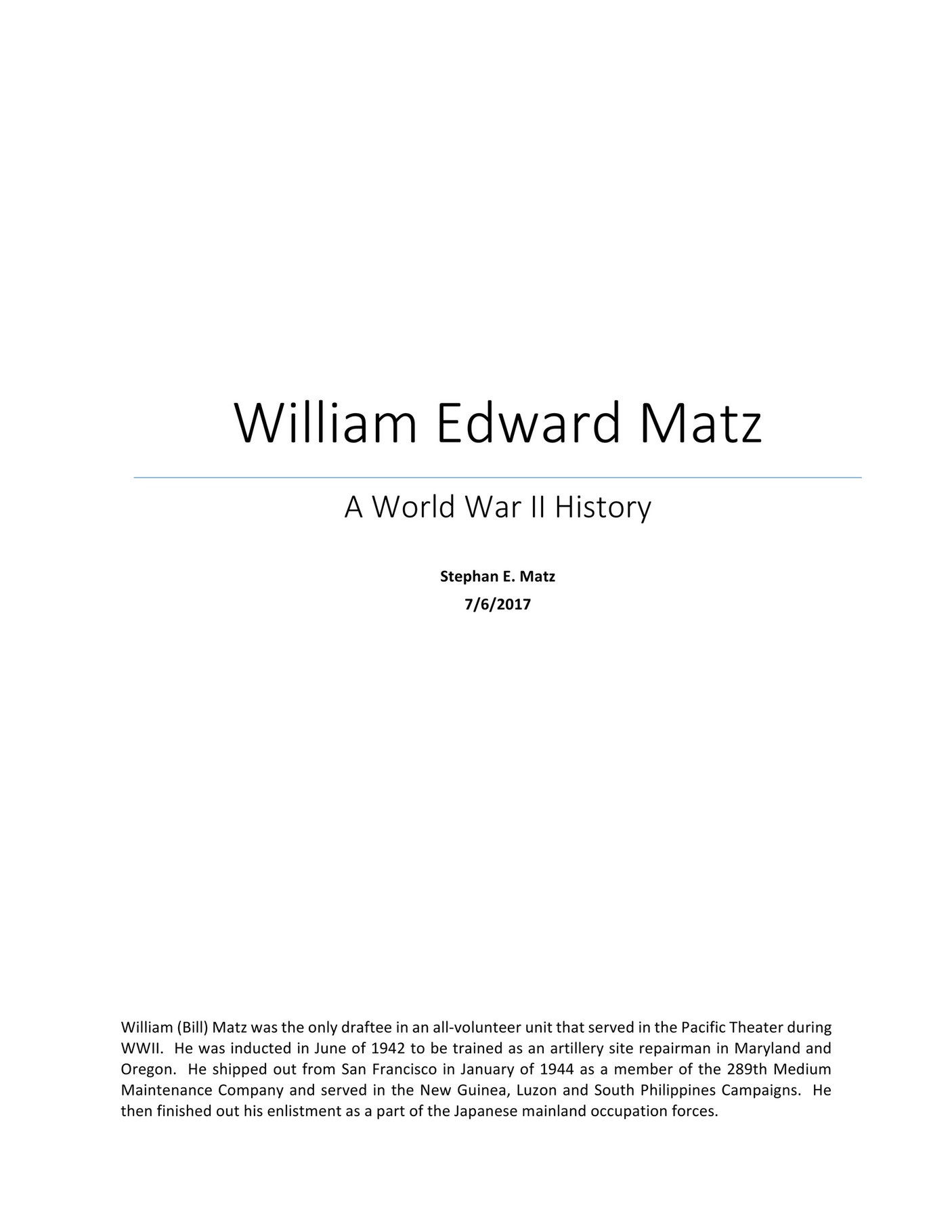 My publications - William Matz in WWII - Page 2-3 - Created with ...