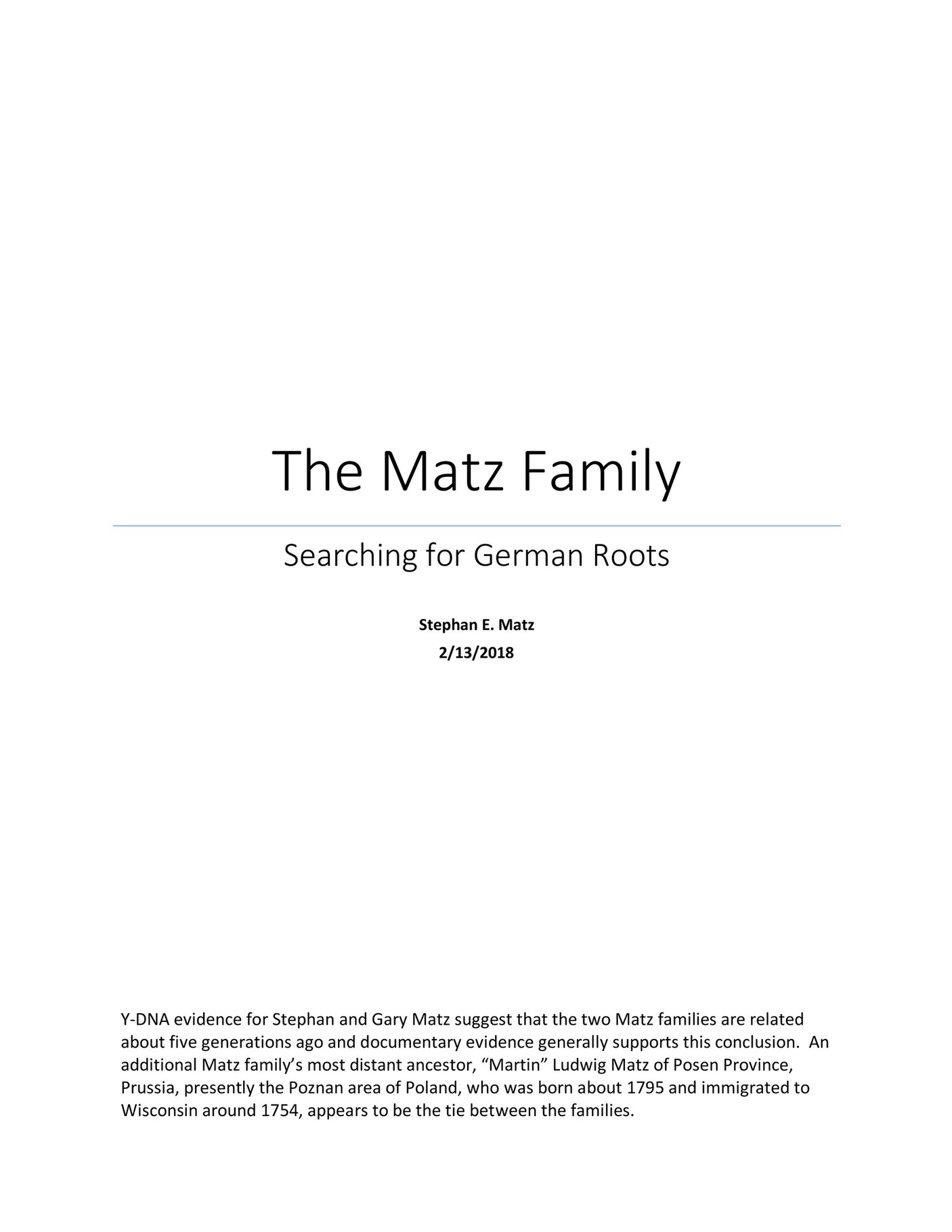 My publications - The Matz Family: Searching for German Roots - Page 1 ...