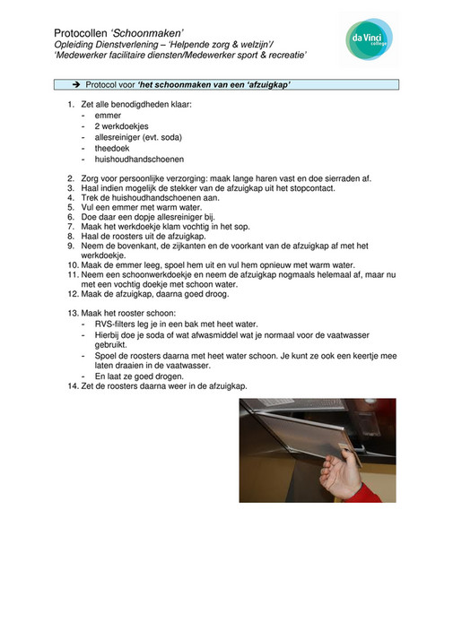 Da Vinci College - K0171 Protocollen ‘Schoonmaken’ - Pagina 18
