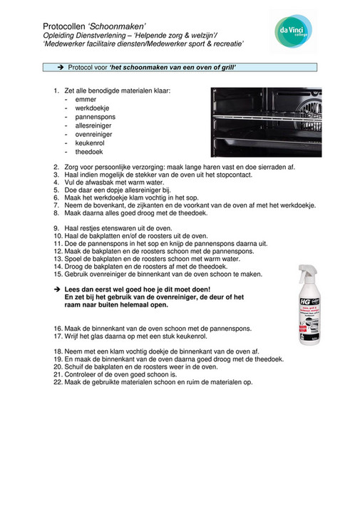 Da Vinci College - K0171 Protocollen ‘Schoonmaken’ - Pagina 16-17