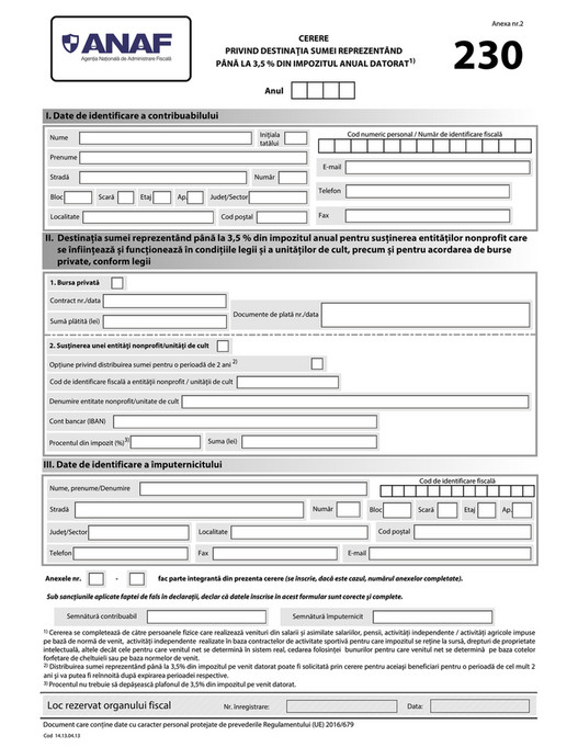 MEGA IMAGE - Formular 230 - Pagină 1