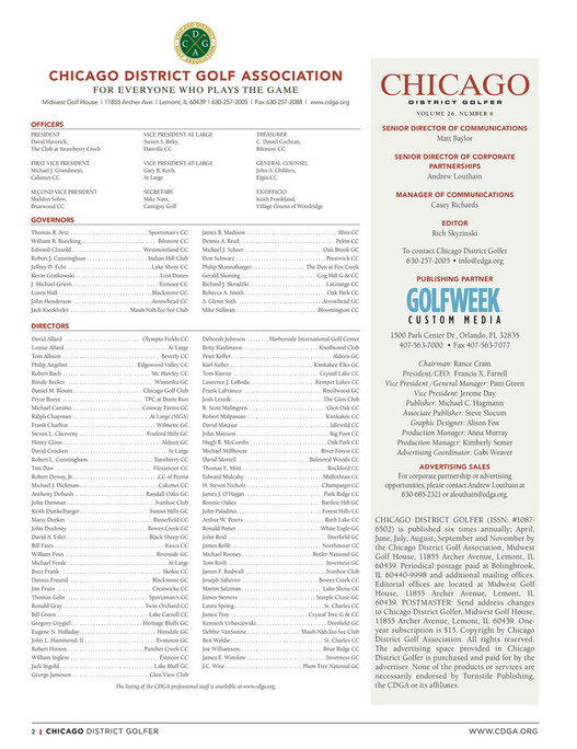 CDGA - Chicago District Golfer - November 2014 - Page 1