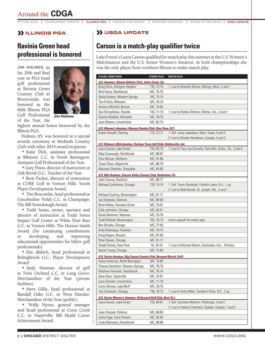 CDGA - Chicago District Golfer - November 2014 - Page 8-9