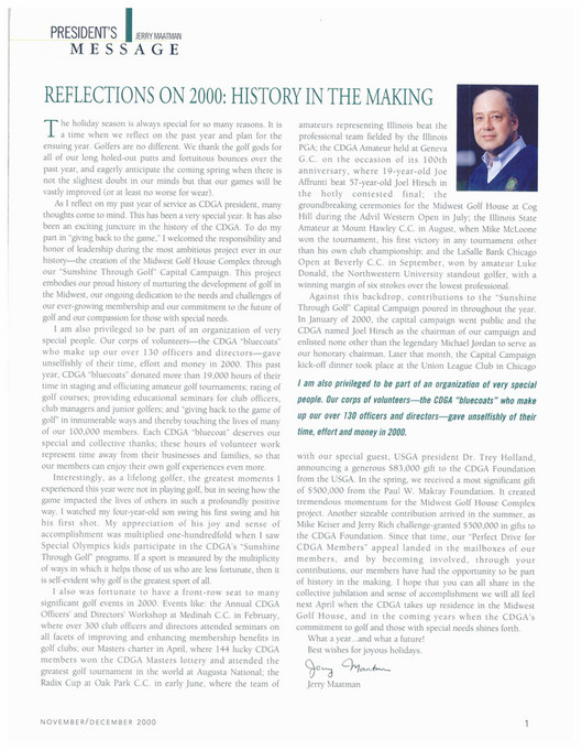 CDGA - Chicago District Golfer - November/December 2000 - Page 4-5