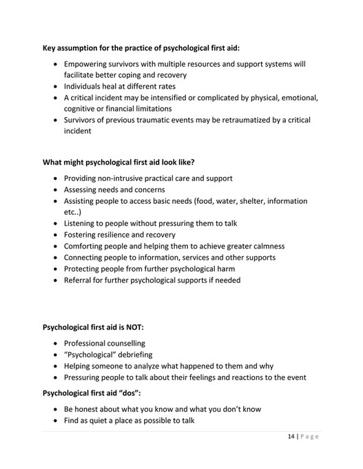 My publications - Psychological First Aid Workbook - Page 14-15 ...