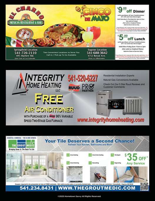 Hometown Savvy Eugene OR Direct Mail Coupon Magazine - Page 14-15