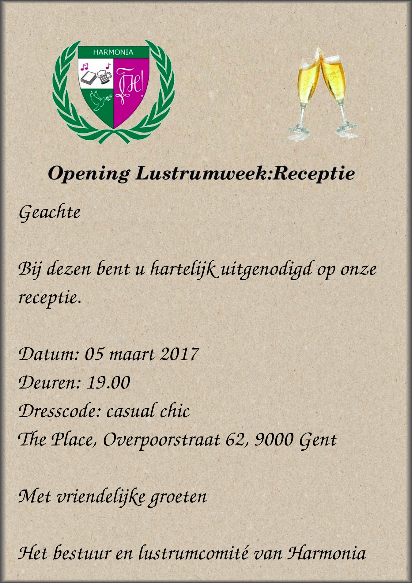 My publications - Uitnodiging Receptie - Page 1 - Created with Publitas.com