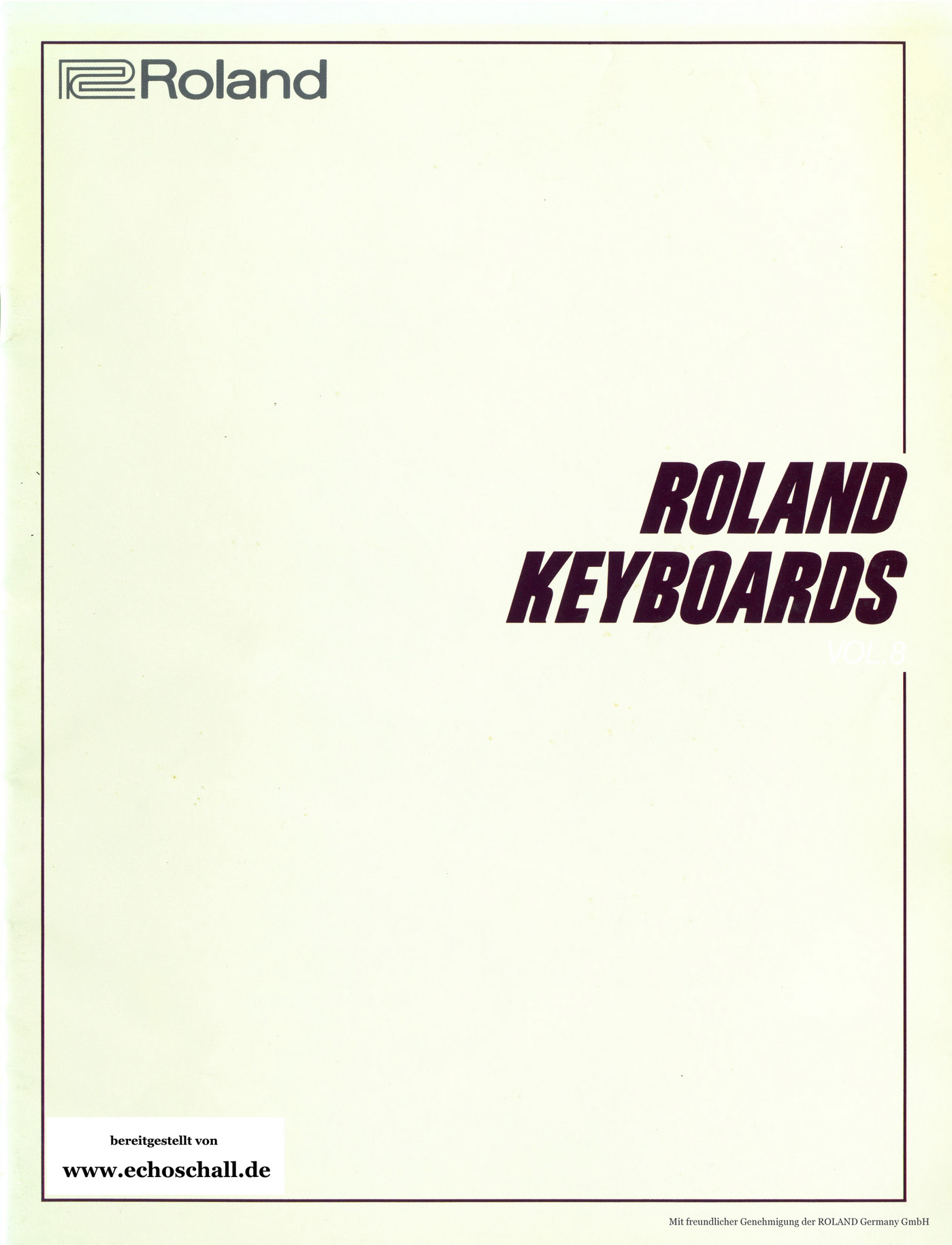 Roland Keyboards - Catalog 1986 - Seite 1