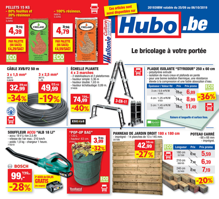 Folder Hubo - promotions de la semaine 39
