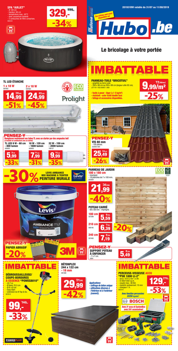 Folder Hubo - promotions de la semaine 31