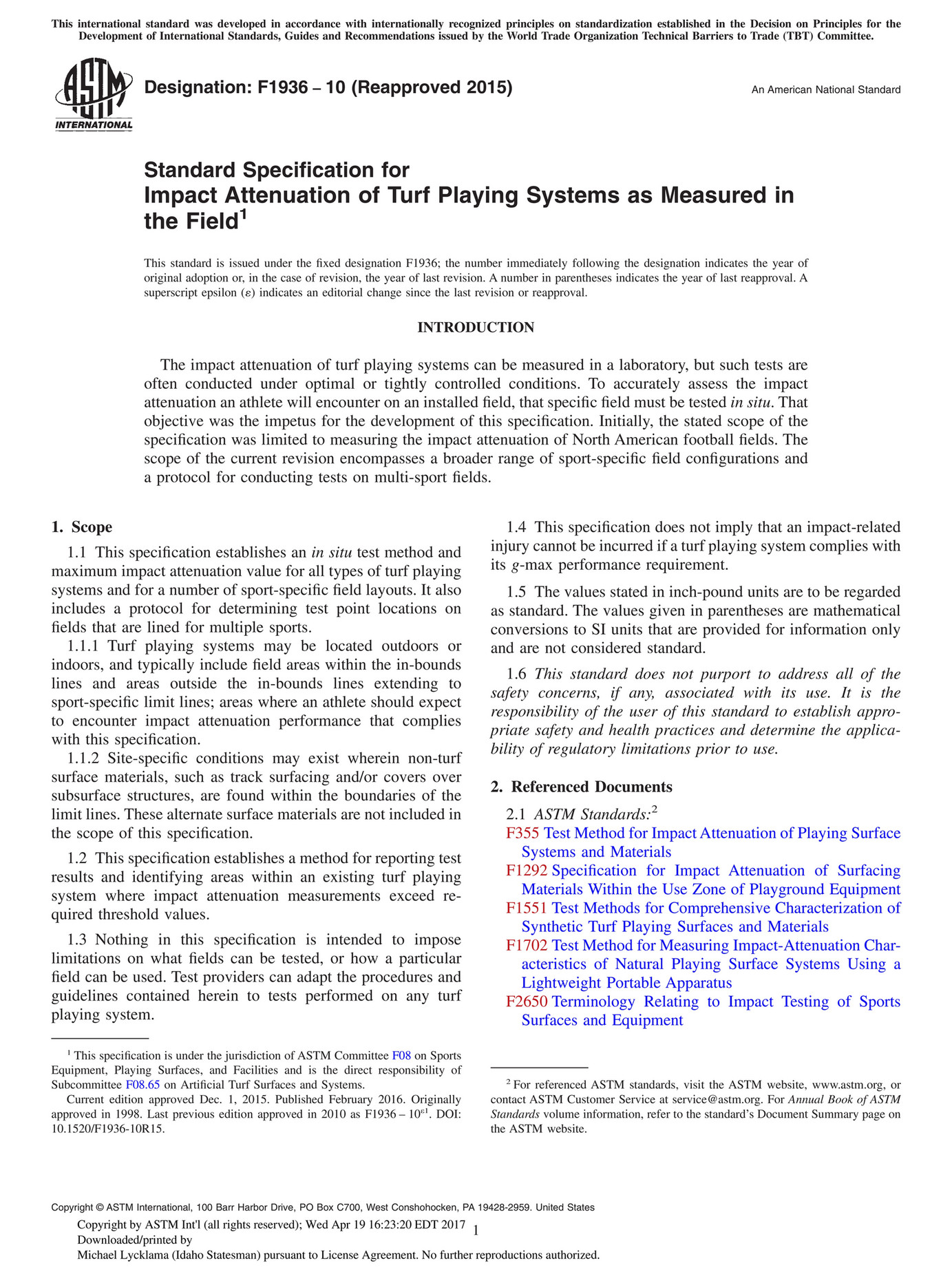 My publications - ASTM field turf specifications - Page 8-9 - Created with Publitas.com