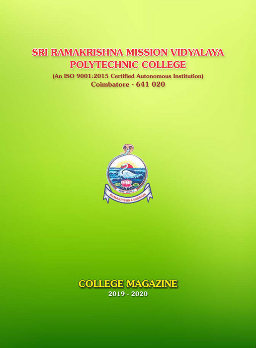 www.srkv.org - SRMV Polytechnic College - Magazine - 2019-20 - Page 2-3 ...
