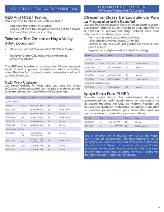 Napa Valley Adult School - Fall 2024 Catalog - Page 6-7 - Created with Publitas.com