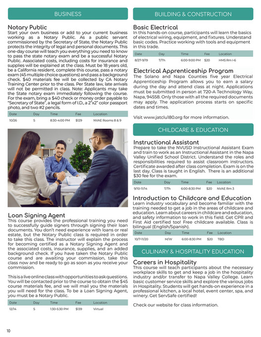 Napa Valley Adult School - Fall 2024 Catalog - Page 10-11 - Created with Publitas.com