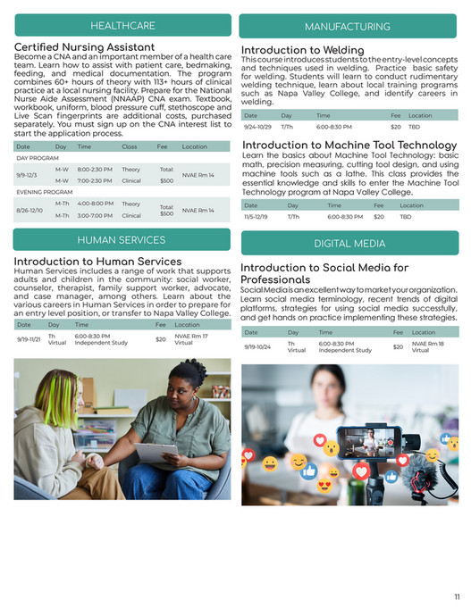 Napa Valley Adult School - Fall 2024 Catalog - Page 10-11 - Created with Publitas.com