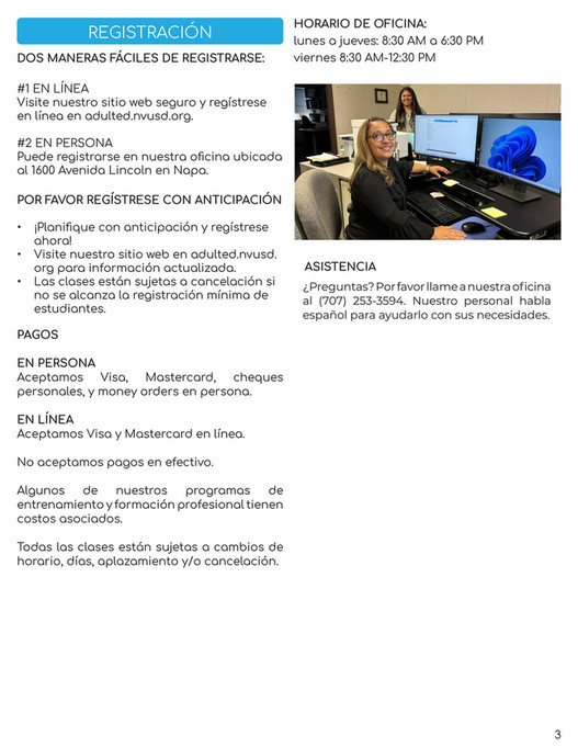 Napa Valley Adult School - Spring Spanish 2025 Catalog - Page 2-3 - Created with Publitas.com