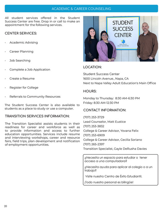 Napa Valley Adult School - Spring 2025 Catalog - Page 20-21 - Created with Publitas.com