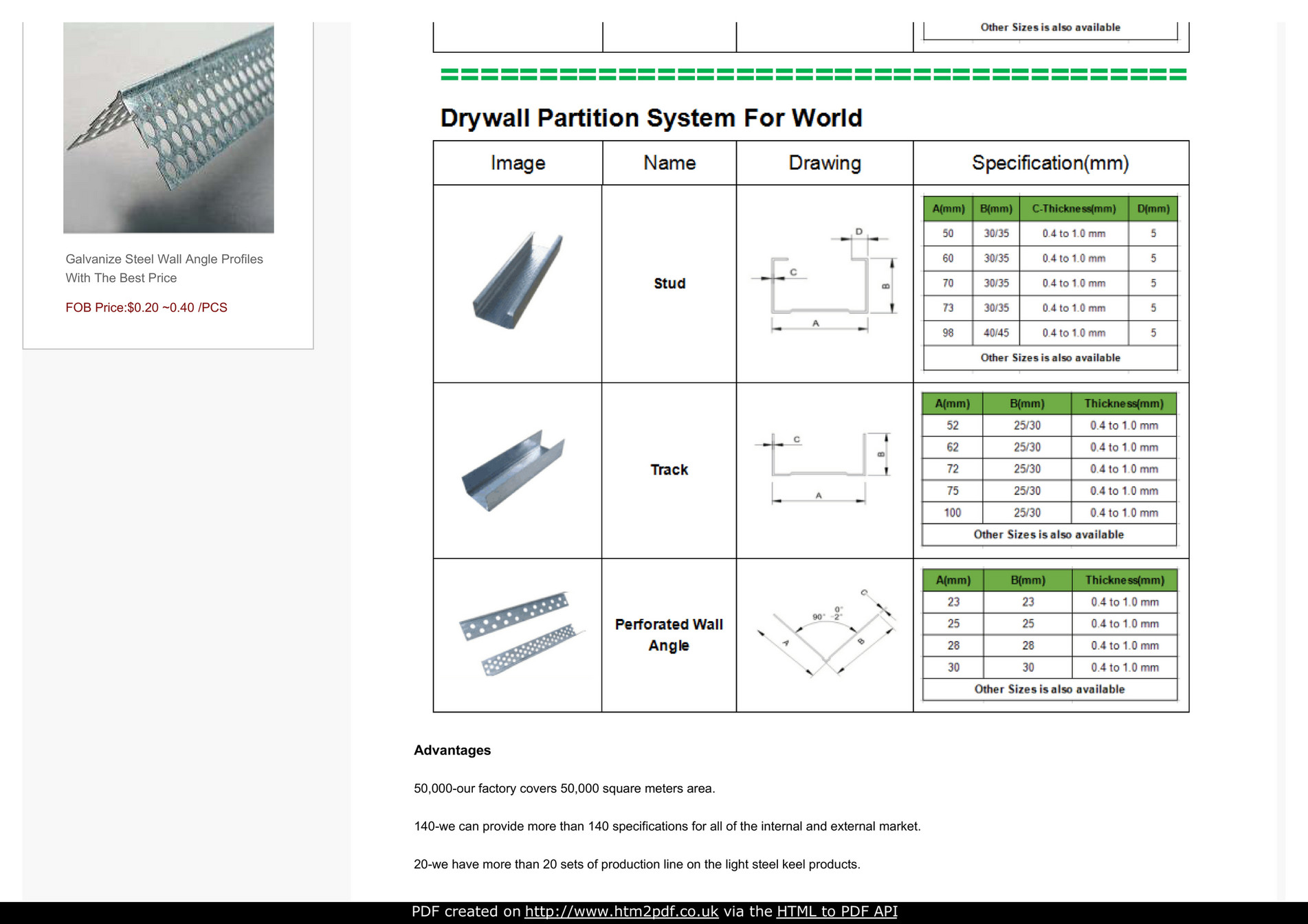 20 Gauge Metal Stud Dimensions In Mm - Infoupdate.org