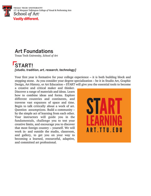Texas Tech School of Art - 2021-Art-Foundations-Brochure - Page 1 ...