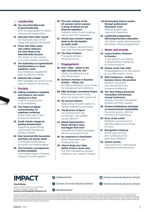 Durham University - IMPACT magazine - Issue 12 - The Leadership Issue ...