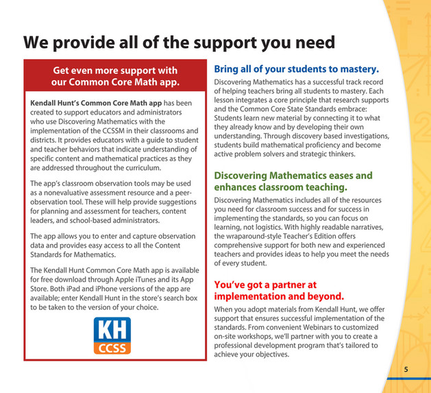 Kendall Hunt Publishing Company - Discovering Mathematics Overview ...