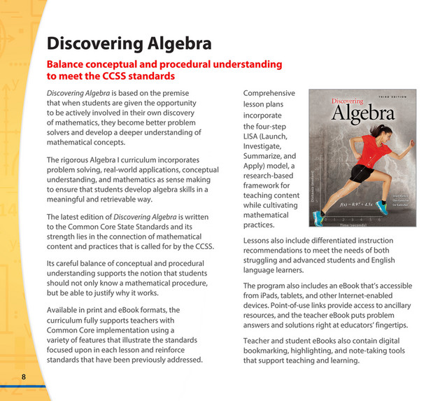 Kendall Hunt Publishing Company - Discovering Mathematics Overview ...