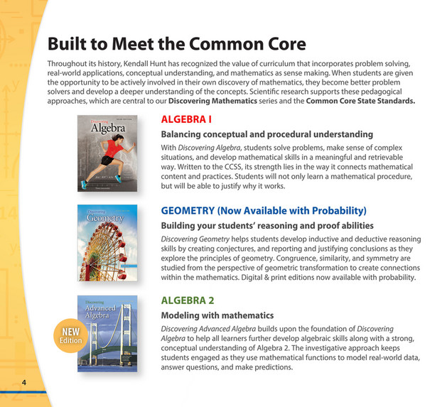 Kendall Hunt Publishing Company - Discovering Mathematics Overview ...