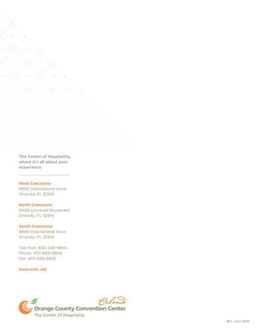 Orange County Convention Center - OCCC West Building Floor Plan Book ...