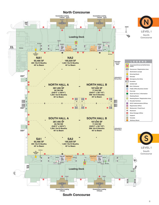 Orange County Convention Center - North-South Floor Plan Book - Page 8-9