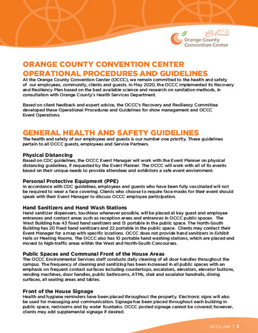 Orange County Convention Center - OCCC Operational Procedures and ...