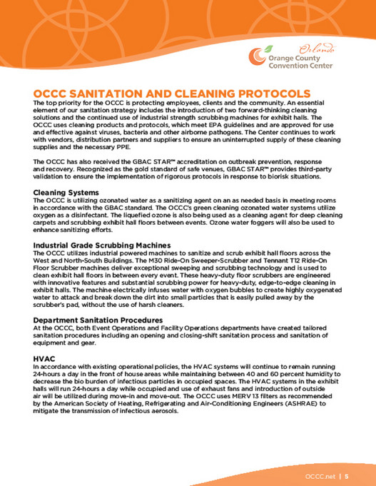 Orange County Convention Center - OCCC Operational Procedures and ...