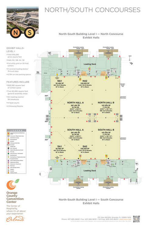 Orange County Convention Center - Floor Plans - North-South Building ...
