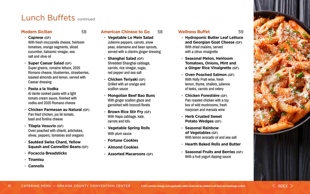 Orange County Convention Center Catering Menu Centerplate Sodexo Live ...