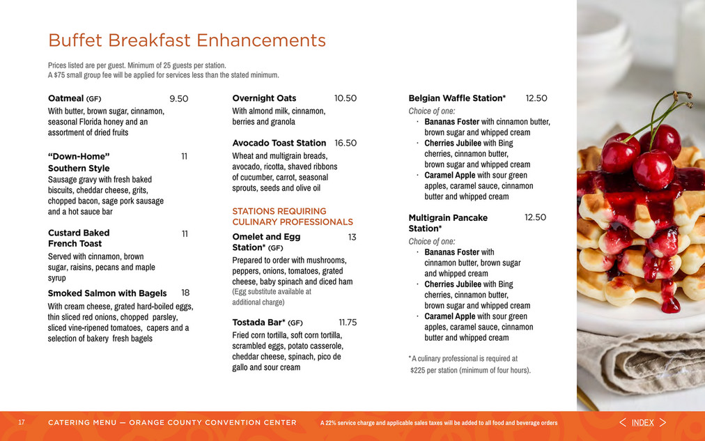 Orange County Convention Center Catering Menu Centerplate Sodexo Live ...