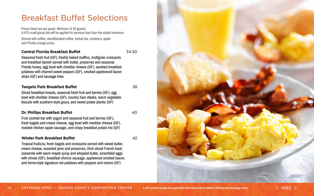Orange County Convention Center Catering Menu Centerplate Sodexo Live ...