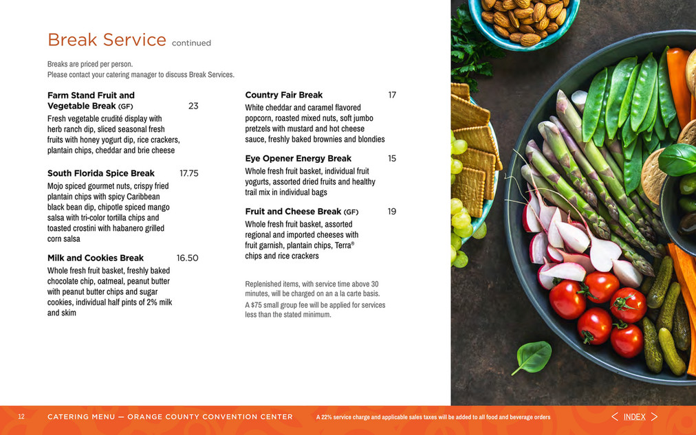 Orange County Convention Center Catering Menu Centerplate Sodexo Live ...