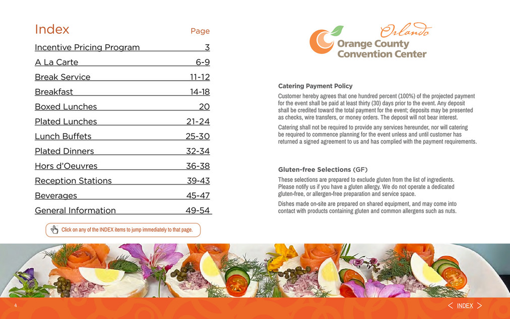 Orange County Convention Center Catering Menu Centerplate Sodexo Live ...