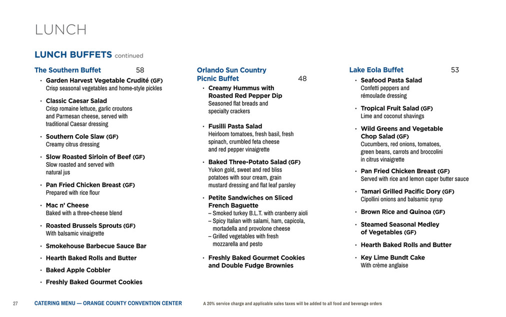 Orange County Convention Center 2022 Catering Menu - Centerplate - Page ...